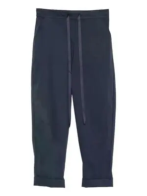 ZANETTI Drawstring Turn-up Trousers - Blue