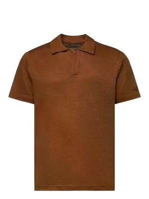 MC2 SAINT BARTH Logo-embroidered Linen Polo Shirt - Brown