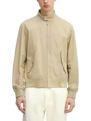 TRUSSARDI High-neck Logo-embroidered Jacket - Neutrals