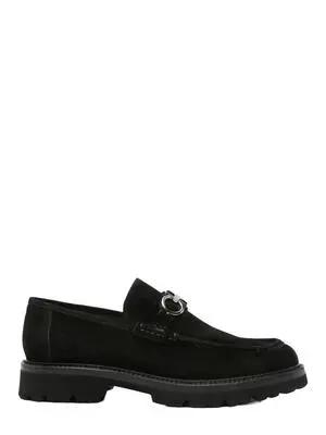 JOHN HARRISON Suede Lug-sole Loafers - Black