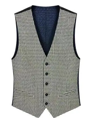 RAMON SANJURJO Houndstooth Waistcoat - Neutrals