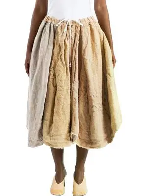 Comme Des Garçons Textured Midi Skirt - Yellow