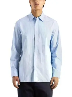 JIL SANDER Fine-stripe-pattern Long-sleeved Shirt - Blue