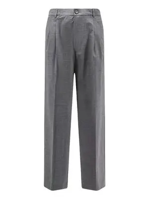 AMARANTO Double-pleat Tailored Trousers - Grey