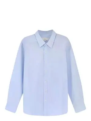 DUNST Logo-embroidered Cotton Shirt - Blue