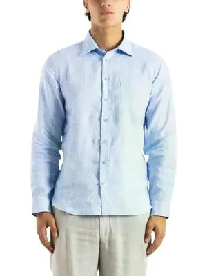 Sease Slub-texture Chest-pocket Shirt - Blue