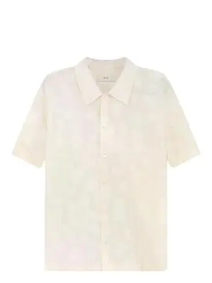 DUNST Embroidered Jacquard Shirt - Neutrals