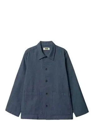 WOODBIRD Blade Needle Patch-pockets Shirt Jacket - Blue