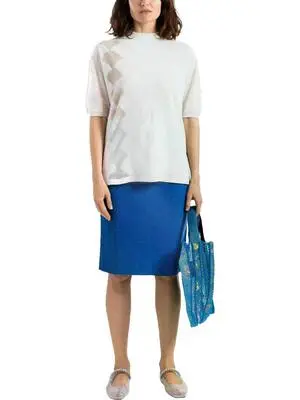 BIELO Seashell Argyle Jacquard T-shirt - Neutrals