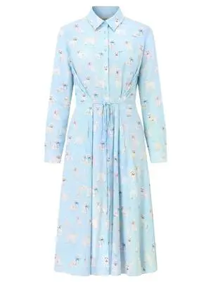 Fiorucci Poodle Print Midi Shirt Dress - Blue