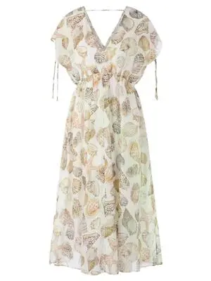 MARCCAIN Seashell-print Midi Dress - White