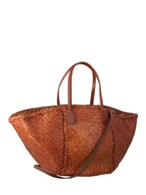 Dragon Diffusion Teresa Woven Leather Tote Bag - Brown