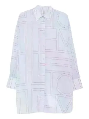 TOTEME Embroidered Oversized Shirt - Blue