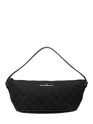 Gucci Gg Canvas Boat Shoulder Bag - Black