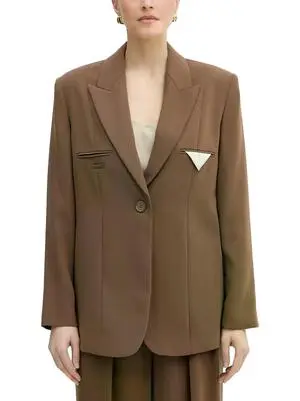 Armani Exchange Peak Lapel Single-breasted Blazer - Brown