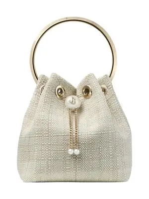 JIMMY CHOO Bon Bon Woven Top Handle Bag - Brown