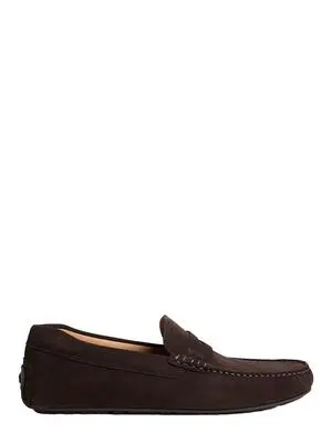 BOSS Suede Noel Driving Loafers - Brown