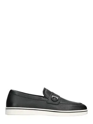 FERRAGAMO Leather Tancredi Loafers - Black