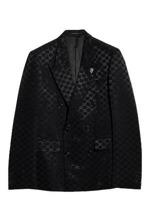 Gucci Gg Light Faille Double-breasted Jacket - Black