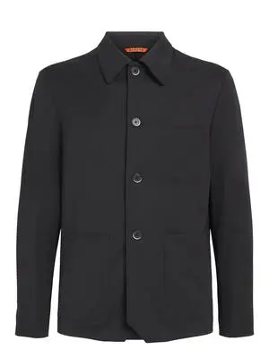 Barena Venezia Stretch-wool Gabardine Overshirt - Black