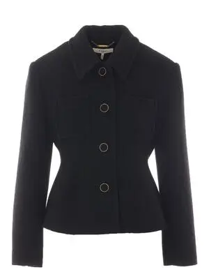 Chloé Long Sleeve Buttoned Blazer - Black