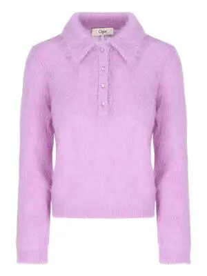 Chloé Chloé Long Sleeve Knitted Polo Top No