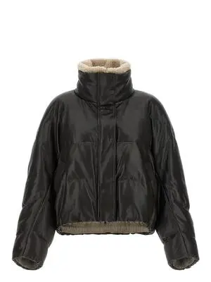 Brunello Cucinelli Long-sleeved Leather Jacket - Brown