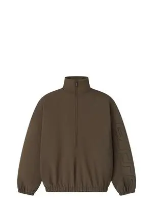 Fear Of God Logo Embroidered Half-zip Sweatshirt - Brown