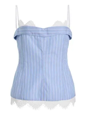 Simkhai Surie Bustier Cotton Lace Top - Blue