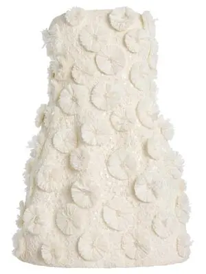 Simkhai Holland Floral Raffia Bustier Mini Dress - White