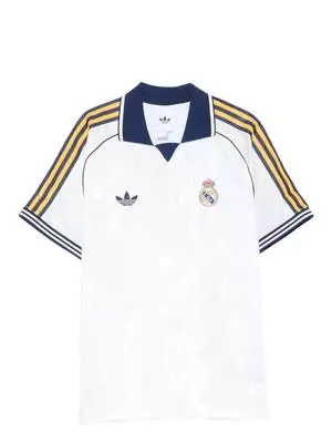 Adidas Real Og Logo-embroidered Striped T-shirt - White