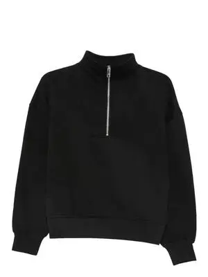 Calvin Klein Half-zip Logo-embroidered Sweater - Black