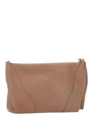GIANNI CHIARINI Large Suria Grained Leather Clutch Bag - Brown