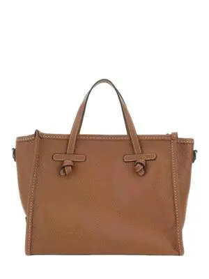 MARCELLA CLUB Miss Marcella 32 Grain Leather Tote Bag - Brown