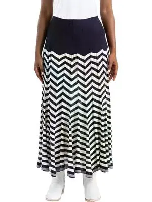 Junya Watanabe Chevron Knit Skirt - Blue