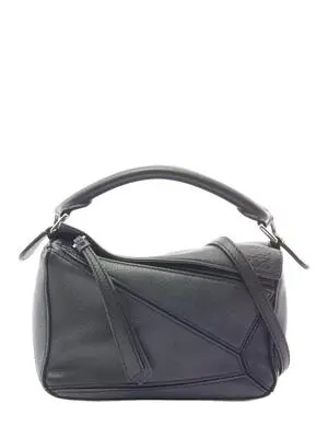 Loewe 2000s Mini Puzzle Leather Tote Bag - Black