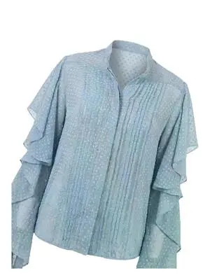 Barbara Bui Ruffled Sleeve Shirt - Blue