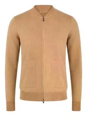 FILIPPO DE LAURENTIIS Zip-up Knitted Bomber Jacket - Brown