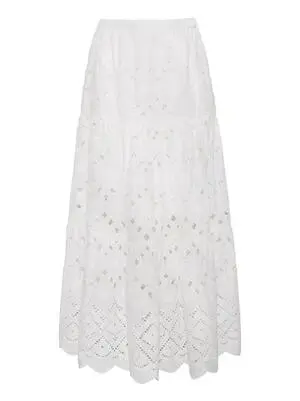 Cara Cara Melanie Eyelet-embroidered Maxi Skirt - White