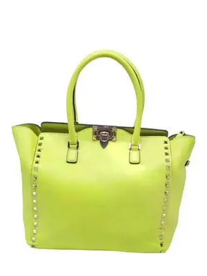 Valentino Garavani Valentino Garavani Rockstud Leather Tote Bag Green