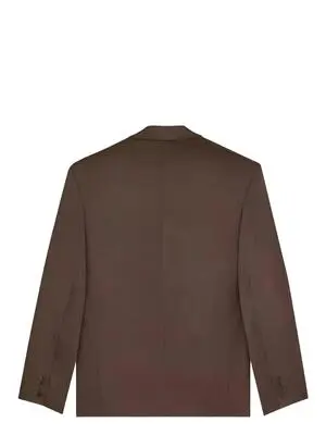 Saint Laurent Double-breasted Silk Blazer - Brown