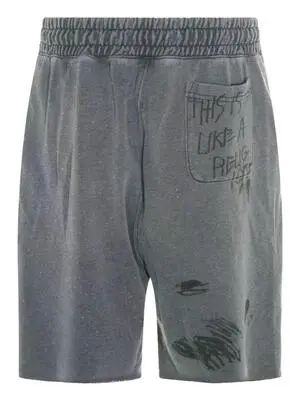 PALY Graphic Print Drawstring Shorts - Grey