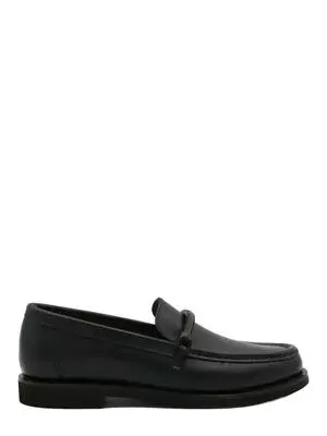 Brunello Cucinelli Monili Leather Loafers - Black