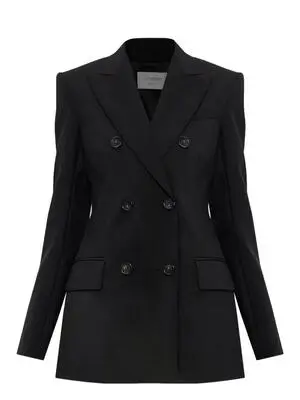 Sportmax Adamo Double-breasted Wool Blazer - Black