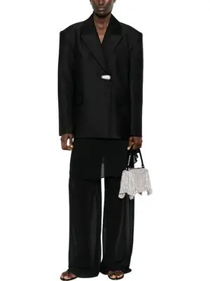 TWENTY FOURHAITCH Crystal-embellished Button Jacket - Black