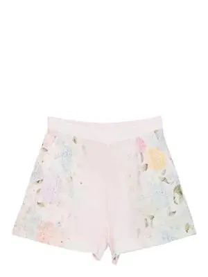 MC2 SAINT BARTH Floral Print Linen Shorts - Pink