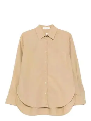 THE FRANKIE SHOP Embroidered Logo Button-down Shirt - Neutrals