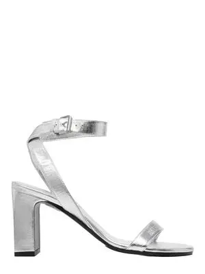 Balenciaga Metallic Finish Sandals - Silver