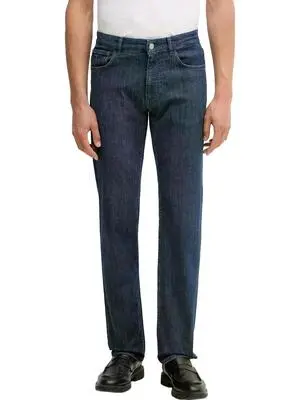TRUSSARDI Straight-leg Jeans With Logo Patch - Blue