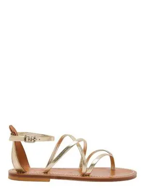 K.JACQUES Metallic Crossover Sandals - Gold
